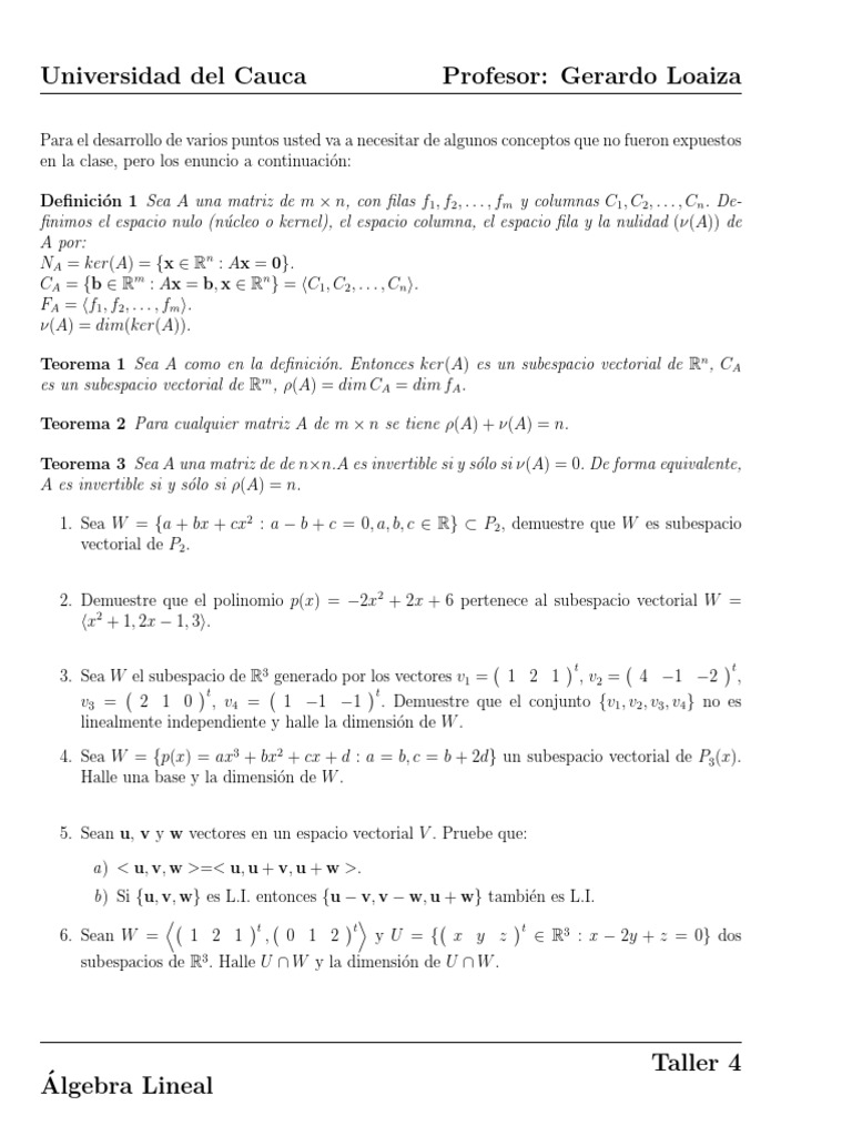 Espacios Vectoriales | PDF | Base (álgebra lineal) | Espacio vectorial