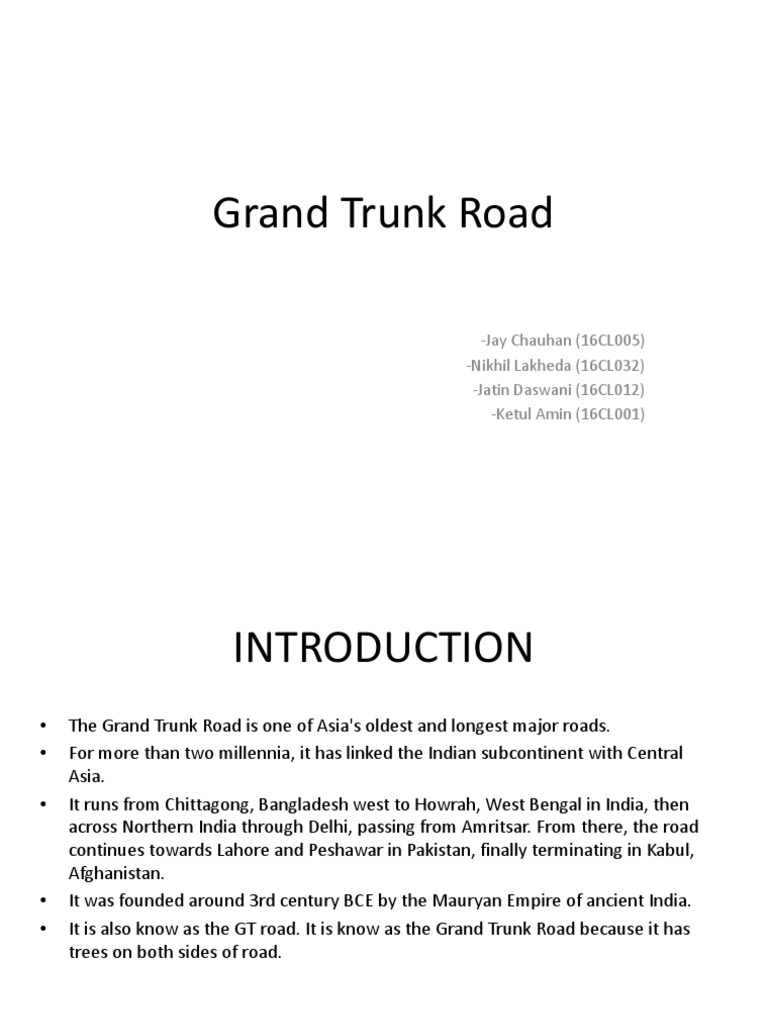 Grand Trunk Road India. | PDF