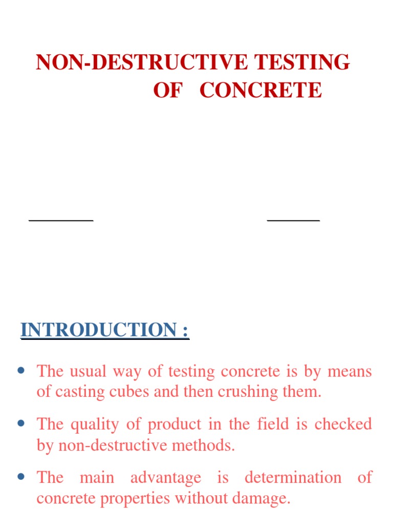 Non Destructive Testing | PDF | Nondestructive Testing | Concrete