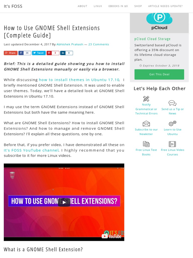 How To Use Gnome Shell Extensions (Complete Guide) - It's Foss PDF | Download Free PDF | Plug In ...