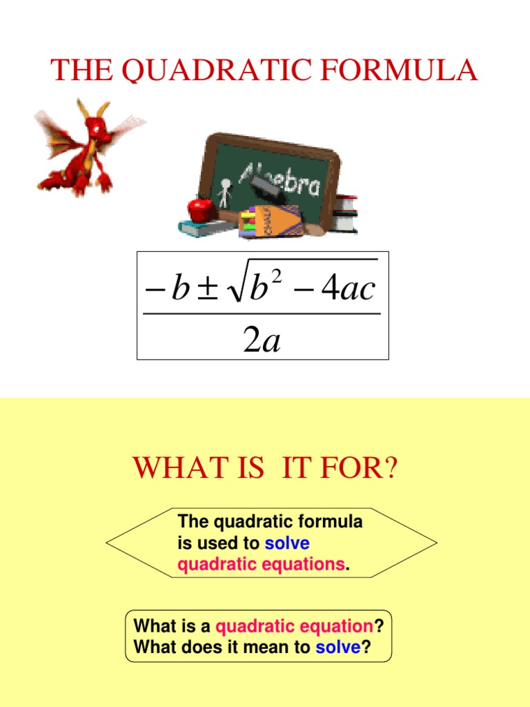 Understanding the Quadratic Formula: A Step-by-Step Guide to Solving ...