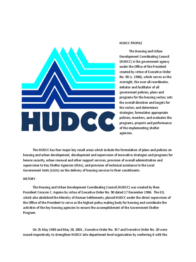 HUDCC | PDF | Secretary | Government Agencies