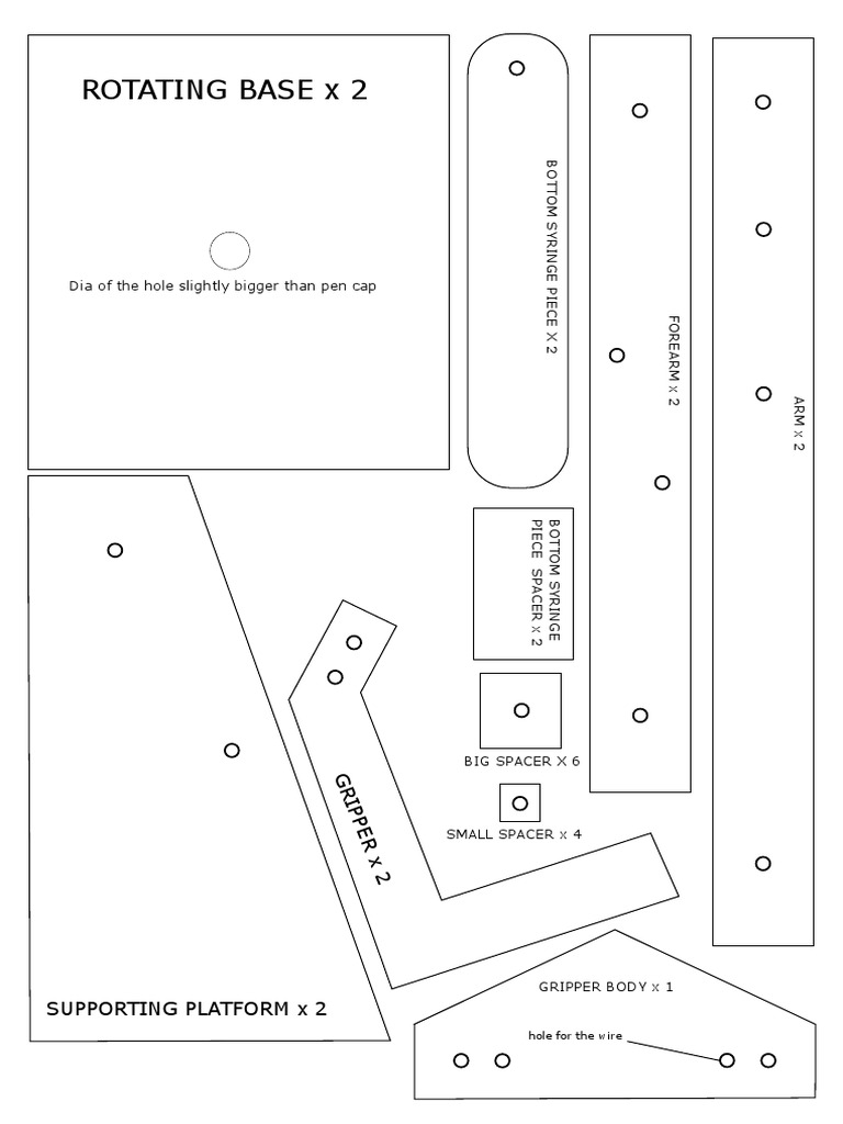HYDRAULIC ARM PARTS (Template 1) PDF | PDF
