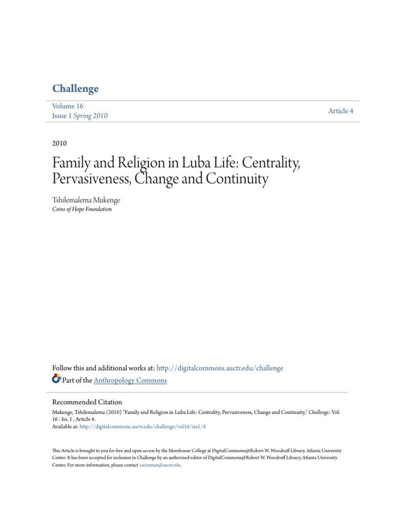 Family and Religion in Luba Life | PDF