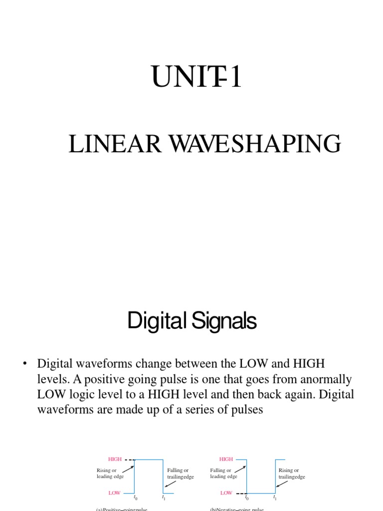 Linear Wave Shaping Basics | PDF | Bipolar Junction Transistor | Diode