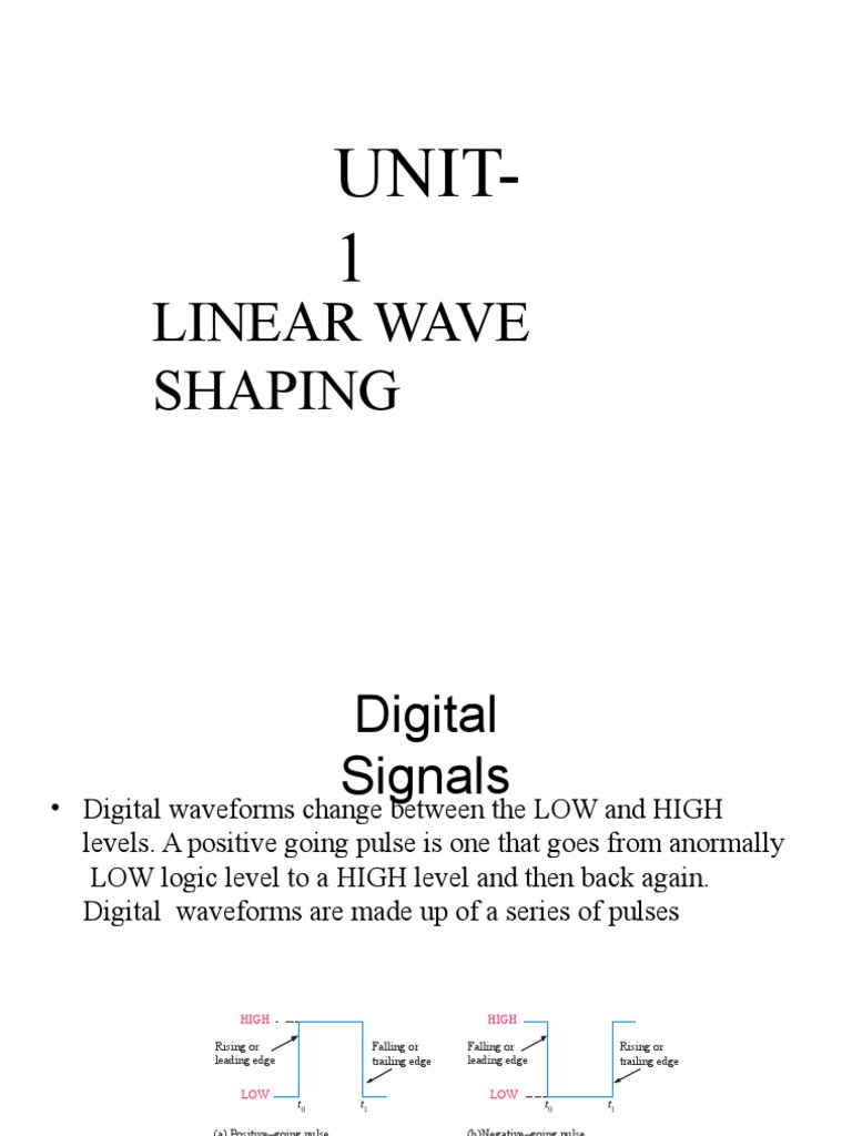 Linear Wave Shaping in Digital Circuits | PDF | Electrical Engineering ...