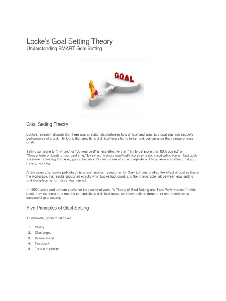 Locke's SMART Goal Setting Guide | PDF | Goal Setting | Goal