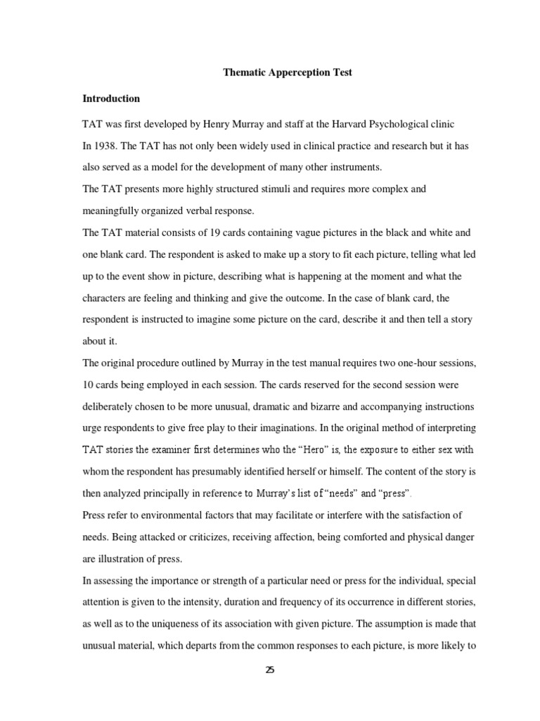 Understanding Personality Through Projection: An Analysis of the ...