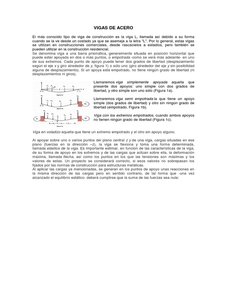 VIGAS de ACERO L El Más Conocido Tipo de Viga de Construcción Es La ...