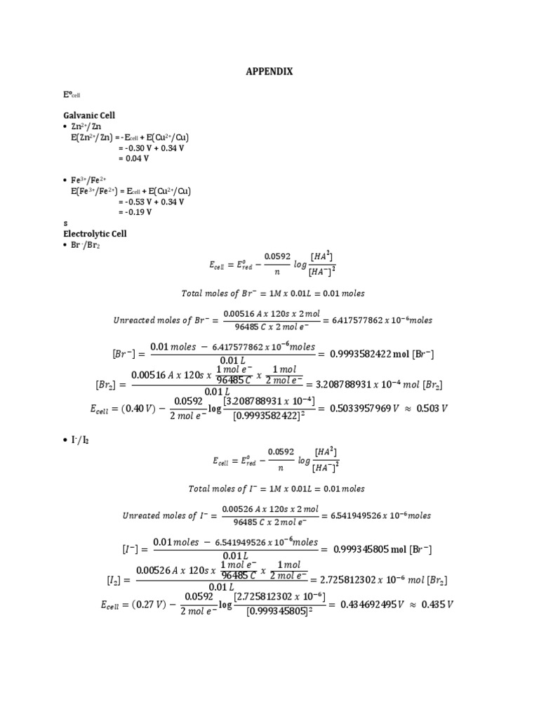 APPENDIX | Download Free PDF | Physical Chemistry | Metals