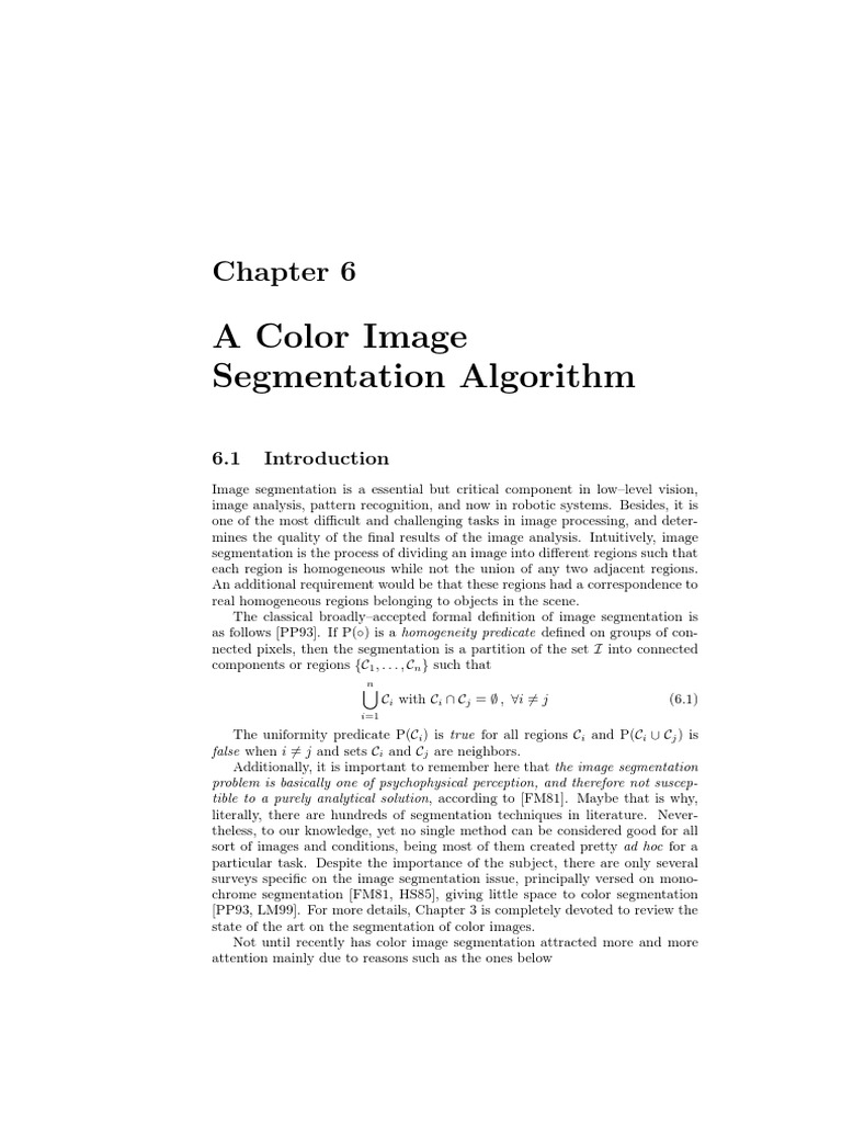 Algorithm For Segmentation Pdf Image Segmentation Areas Of Computer Science