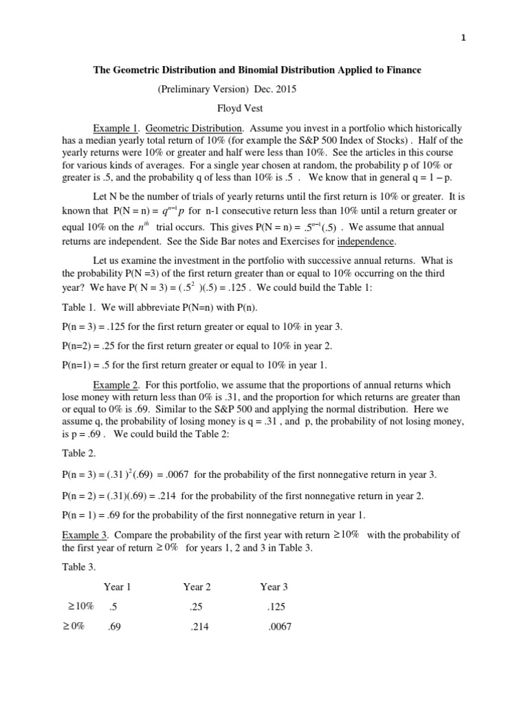 Geometric Binomial Dist PDF | PDF | Retirement | Social Security ...