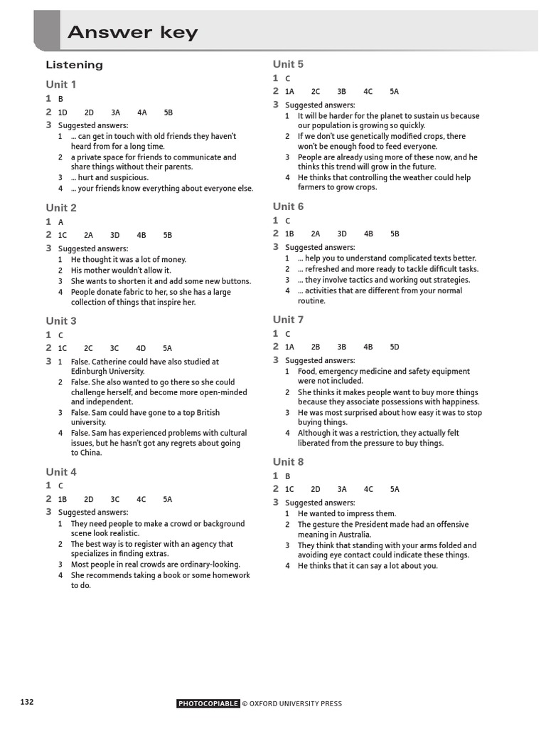 Listening Answer Key | PDF | Business