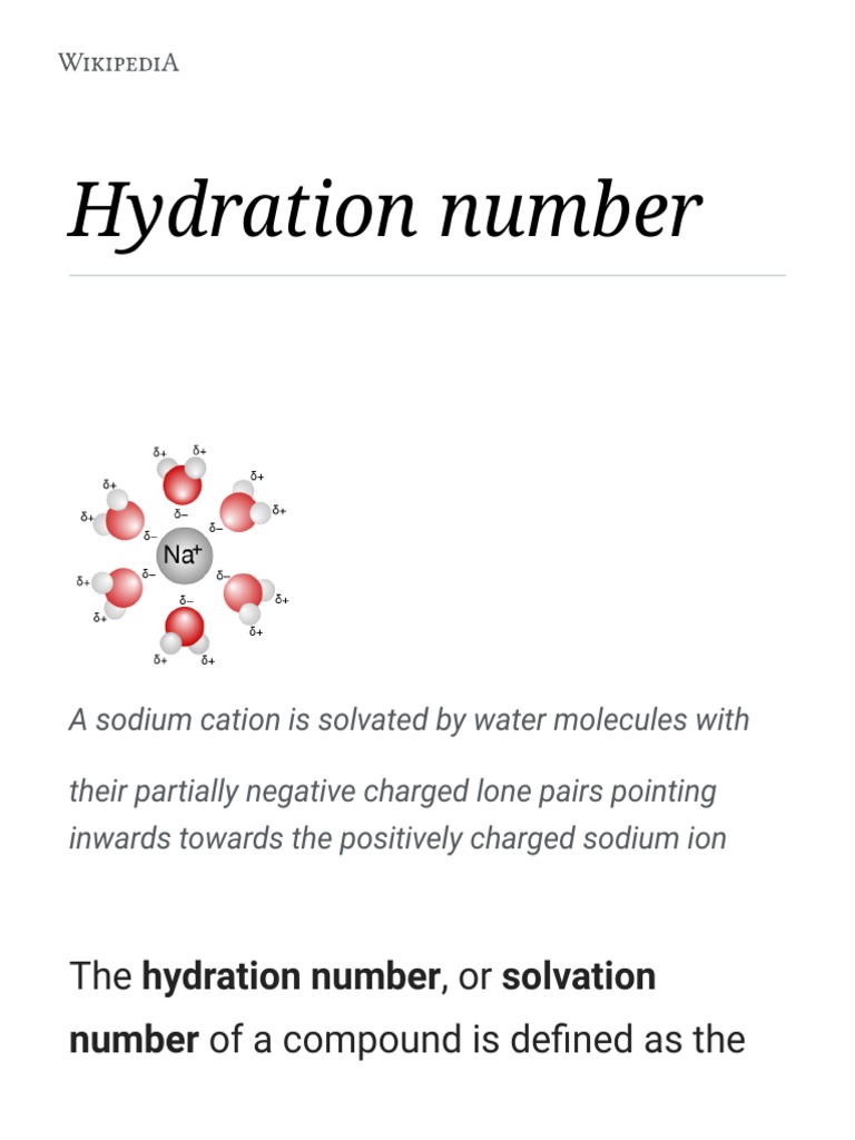 The Determination and Importance of Hydration Numbers: Exploring How ...