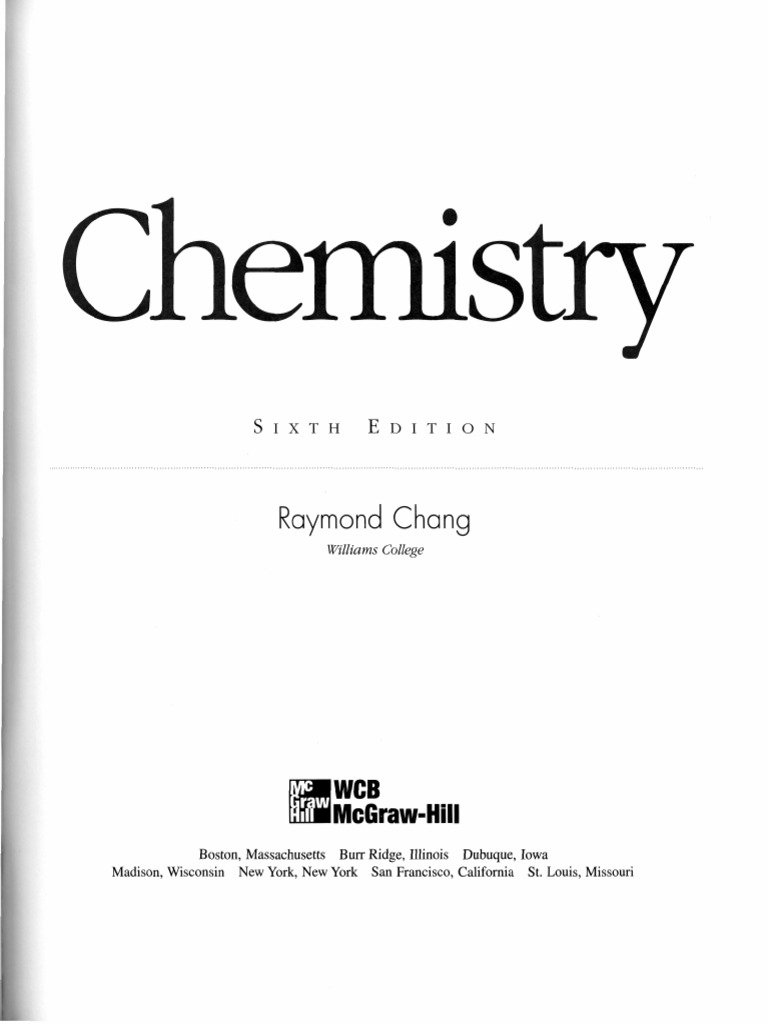 Chemistry: Raymond Chang | PDF | Molecular Orbital | Chemistry