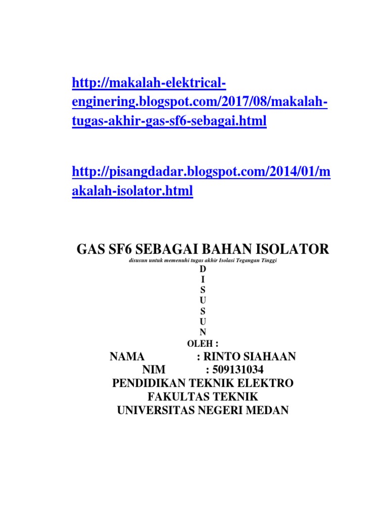 Gas Sf6 Sebagai Bahan Isolator | PDF