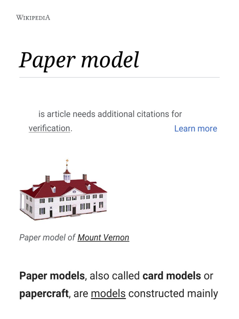 Paper Model - Wikipedia | PDF | Scientific Modeling | Conceptual Model