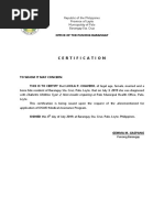 Purok Certification: Republic of The Philippines Province of Sarangani ...