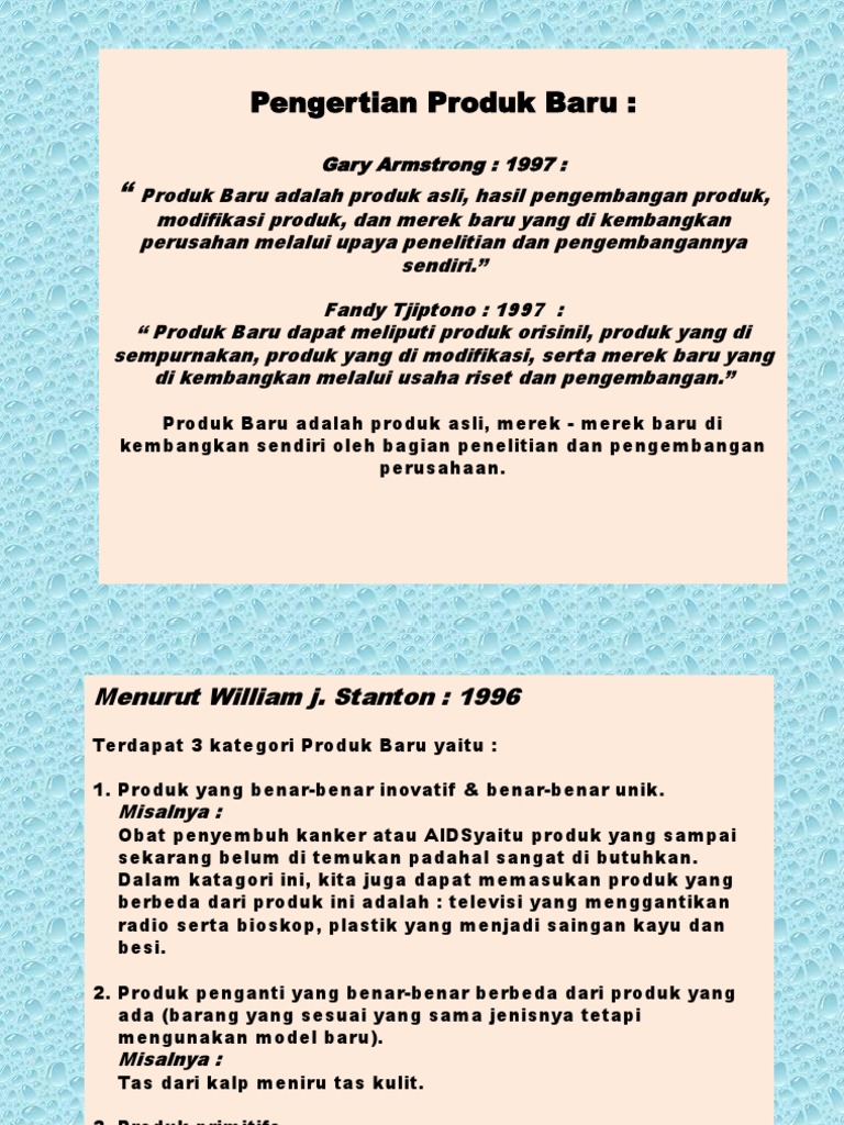 Pengembangan Produk Baru (Pertemuan 1 SD 15) | PDF | Bisnis | Pengelolaan Keuangan & Uang