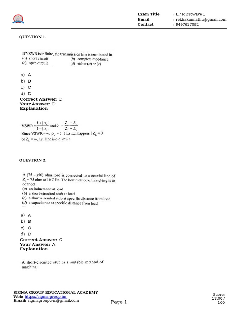 Transmission Lines Questions | PDF | Telecommunications | Information ...