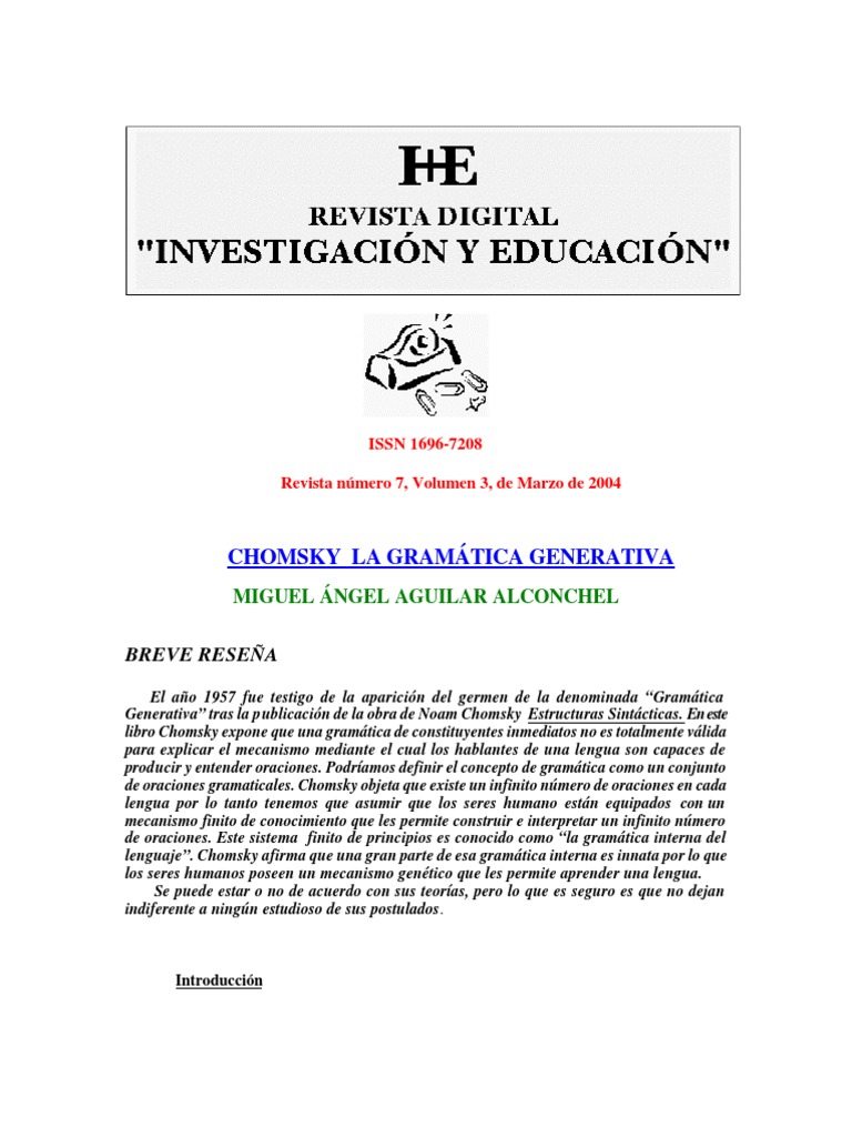 Chomsky y La Gramatica Generativa | PDF | Noam Chomsky | Lingüística