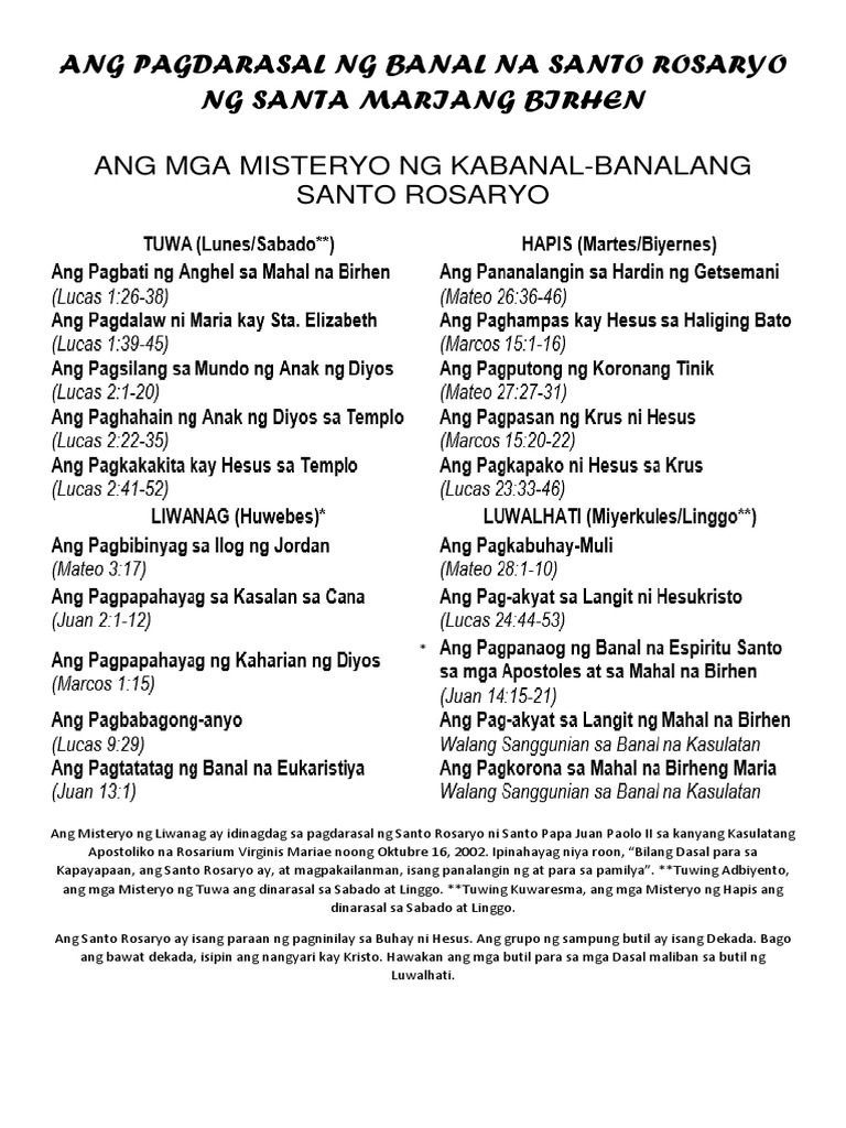 Pagdarasal Ng Santo Rosaryo