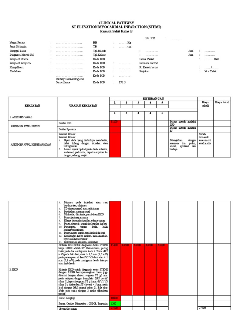 CLINICAL PATHWAY Stemi Revisi (Terakhir) +harga | PDF