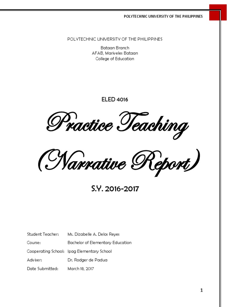Narrative Report | PDF | Classroom | Teachers