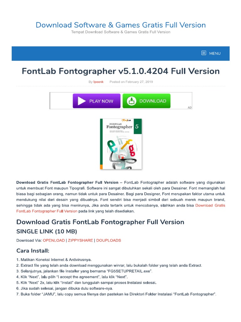 Gratis FontLab Fontographer v5.1.0 | PDF