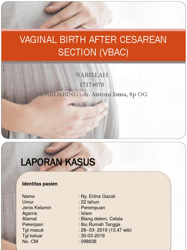 Vaginal Birth After Cesarean Section (Vbac) | PDF
