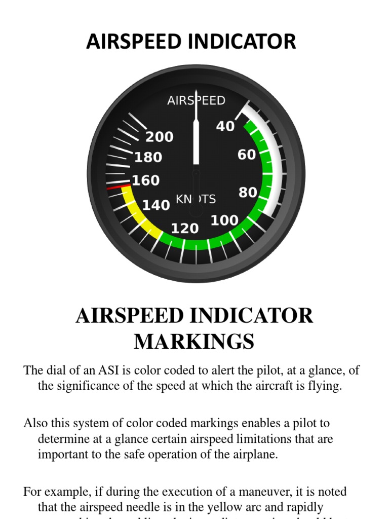Airspeed Indicator Markings Lesson 3 | PDF | Flap (Aeronautics) | Aviation