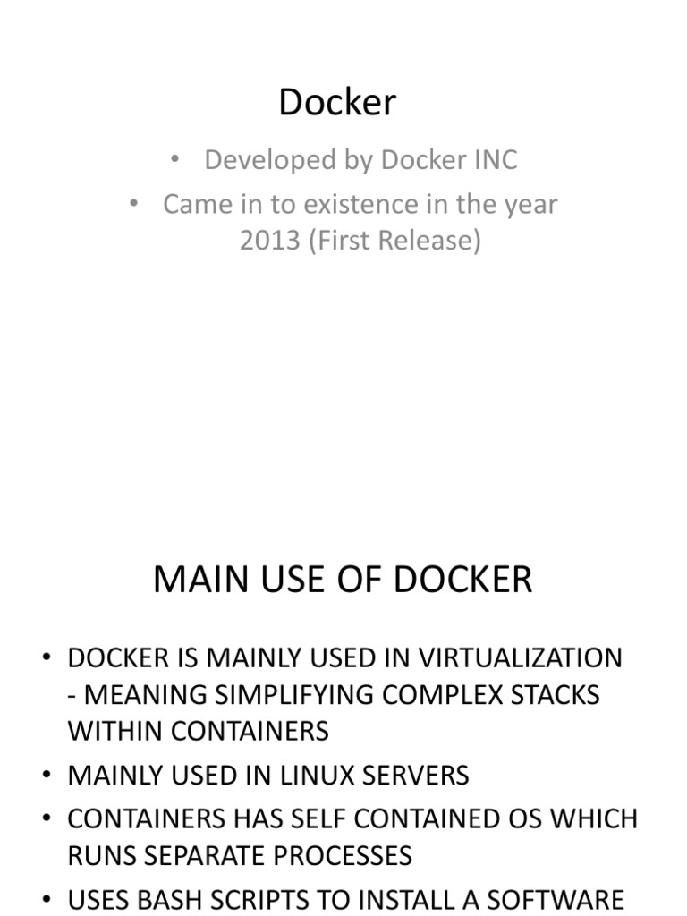 Overview of Docker Virtualization | PDF | Free Software | Computer ...