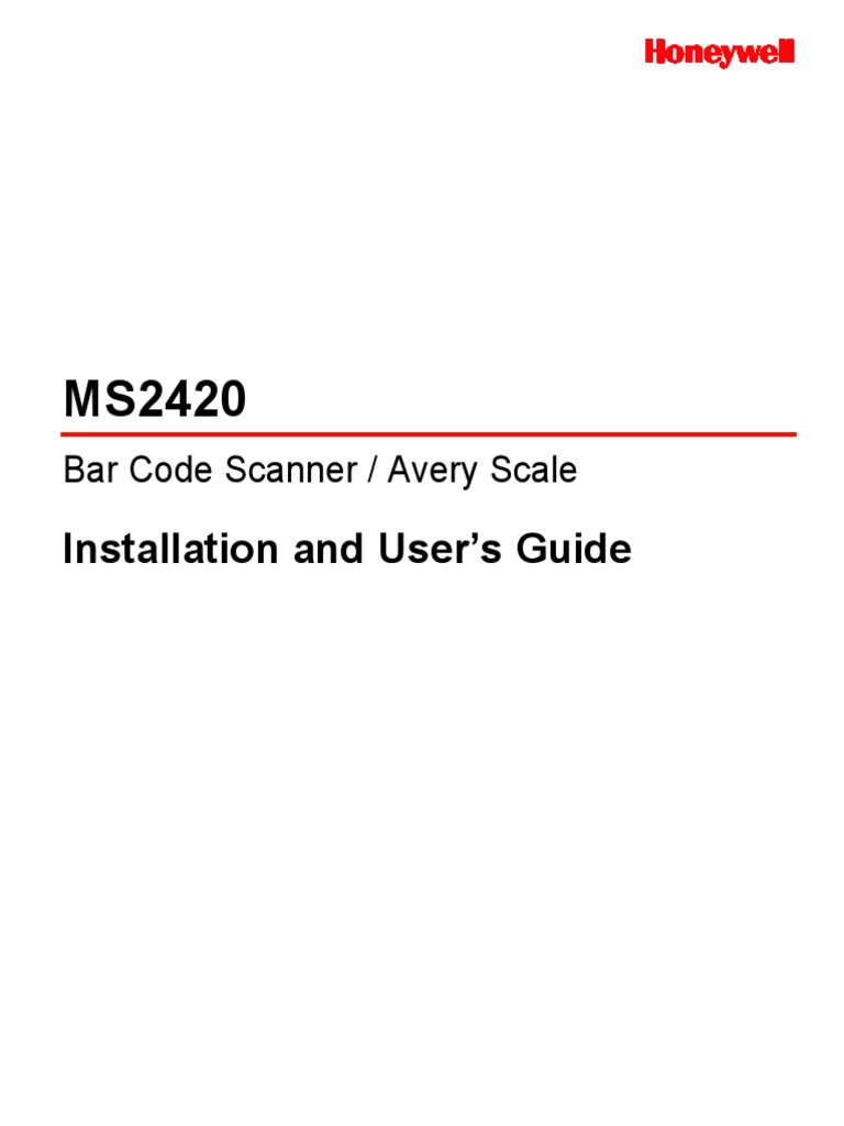 Installation and User's Guide: Bar Code Scanner / Avery Scale | PDF ...