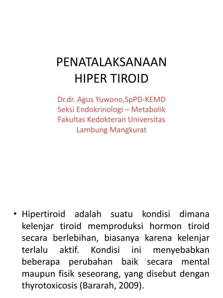 Penatalaksanaan Hipertiroid secara Komprehensif | PDF