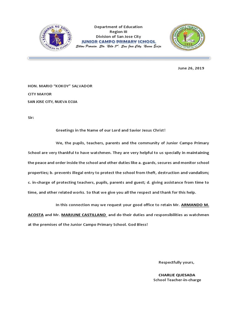 Request Letter Watchmen | PDF