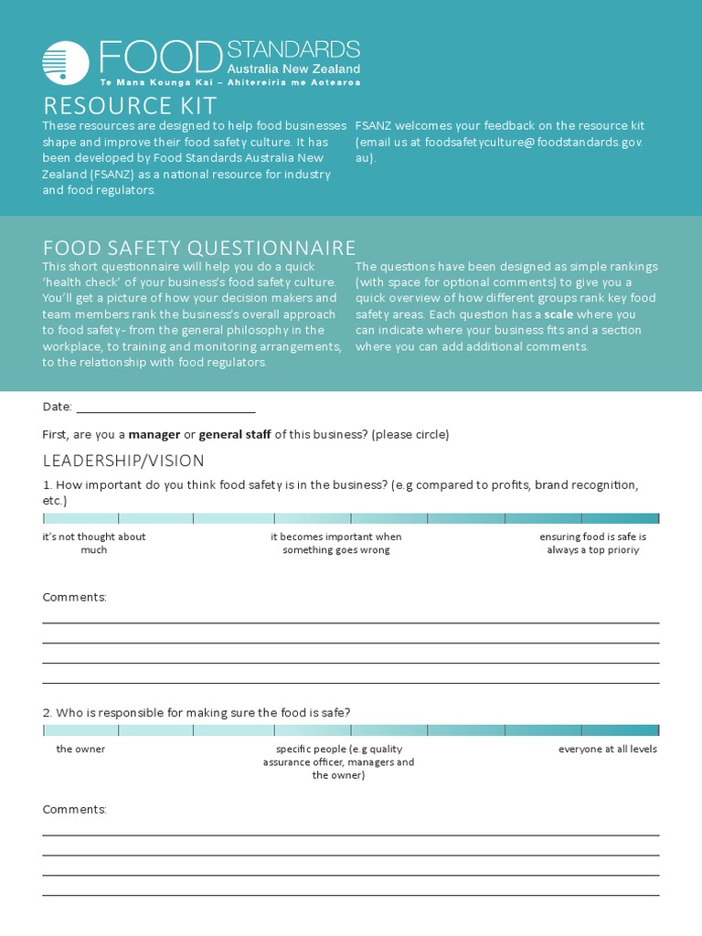 food-safety-culture-resource-kit.pdf | Food Safety | Employment