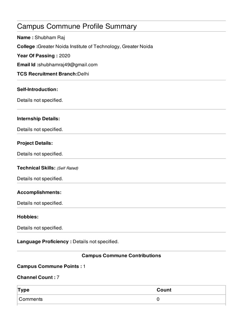 User Profile PDF | PDF