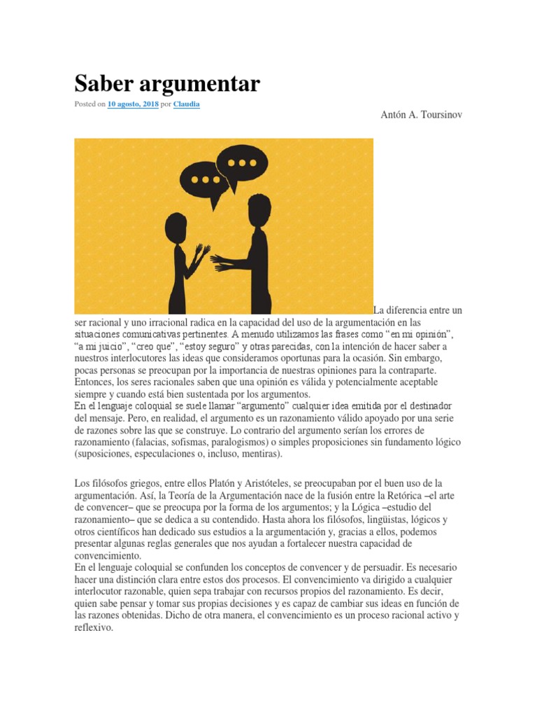Saber Argumentar | PDF | Argumento | Falacia