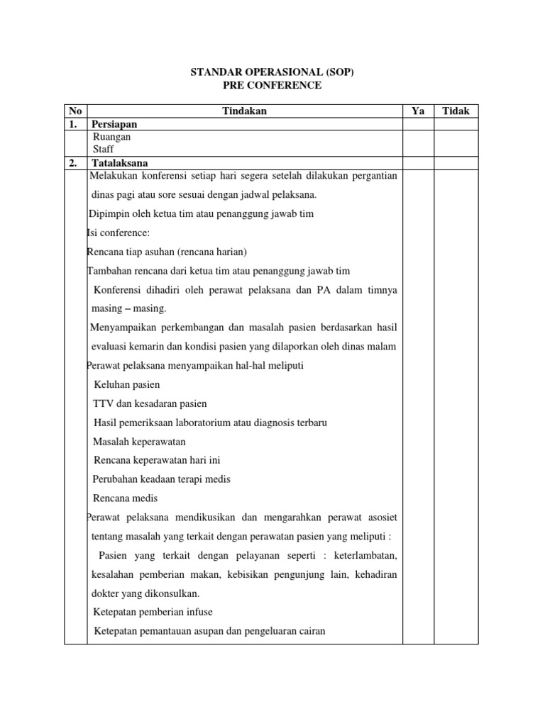 5-6 Sop Pre Dan Post Conference | PDF