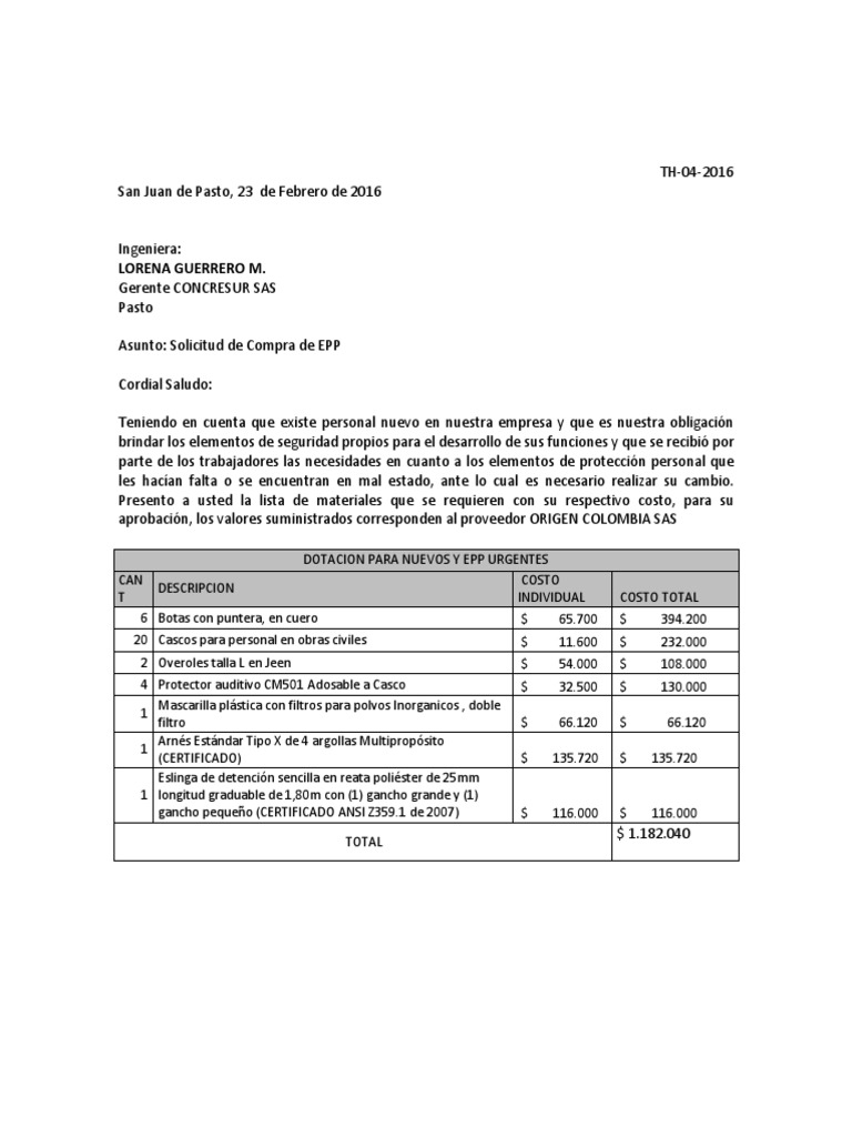 TH4 23022016 Solicitud Aprobada EPP personal nuevo y antiguos.docx ...