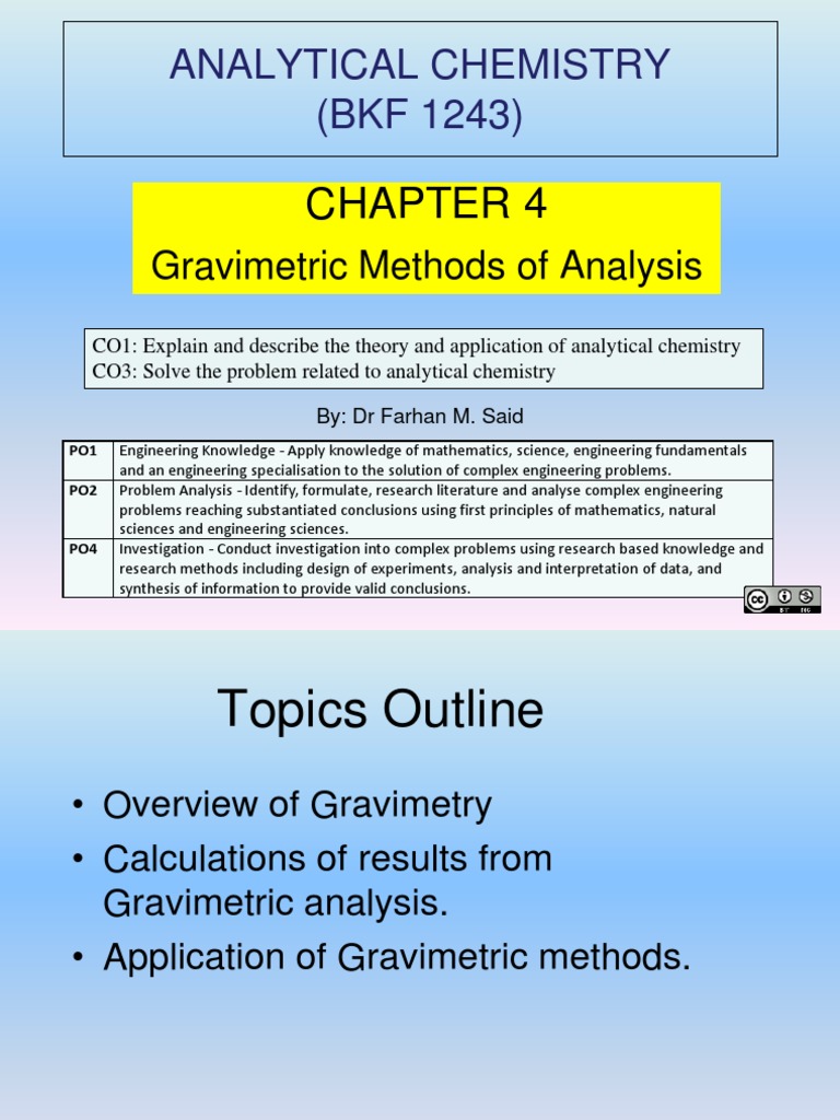 Gravimetric Methods of Analysis | PDF | Hydroxide | Precipitation (Chemistry)