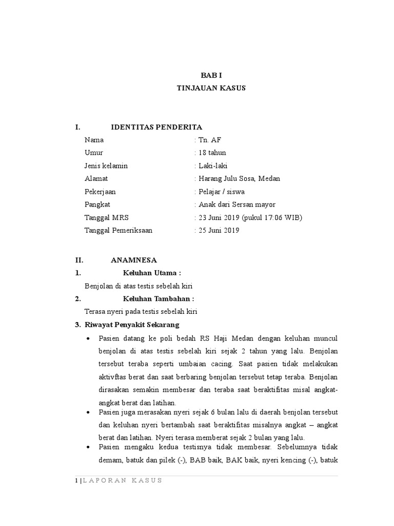 Varikokel Scrotalis Sinistra Grade 3 | PDF