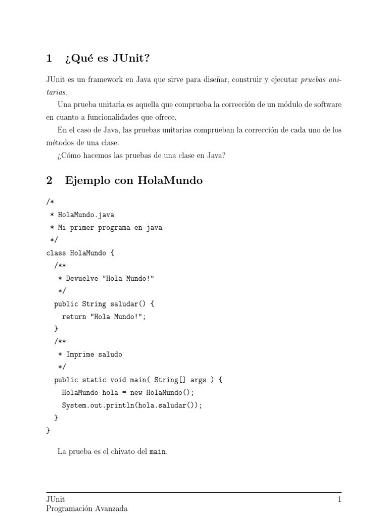 JUnit | PDF | Java (lenguaje de programación) | Marco de software