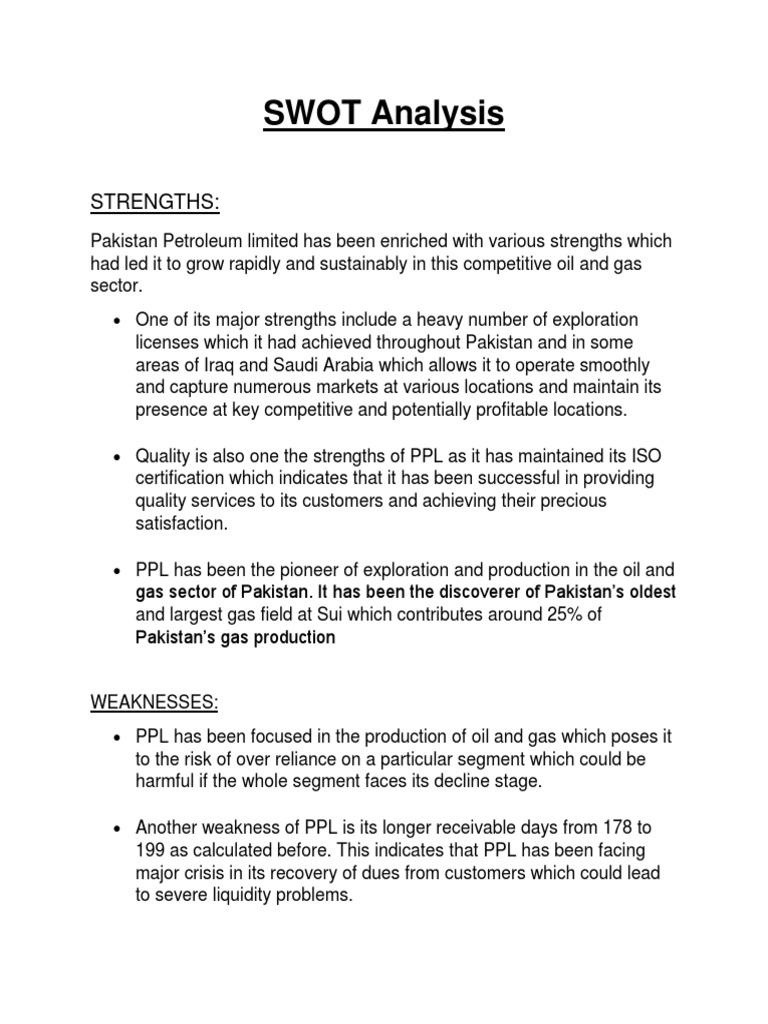 SWOT Analysis | PDF | Petroleum | Swot Analysis