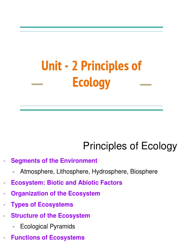 Principles of Ecology | Ecosystem | Ecology