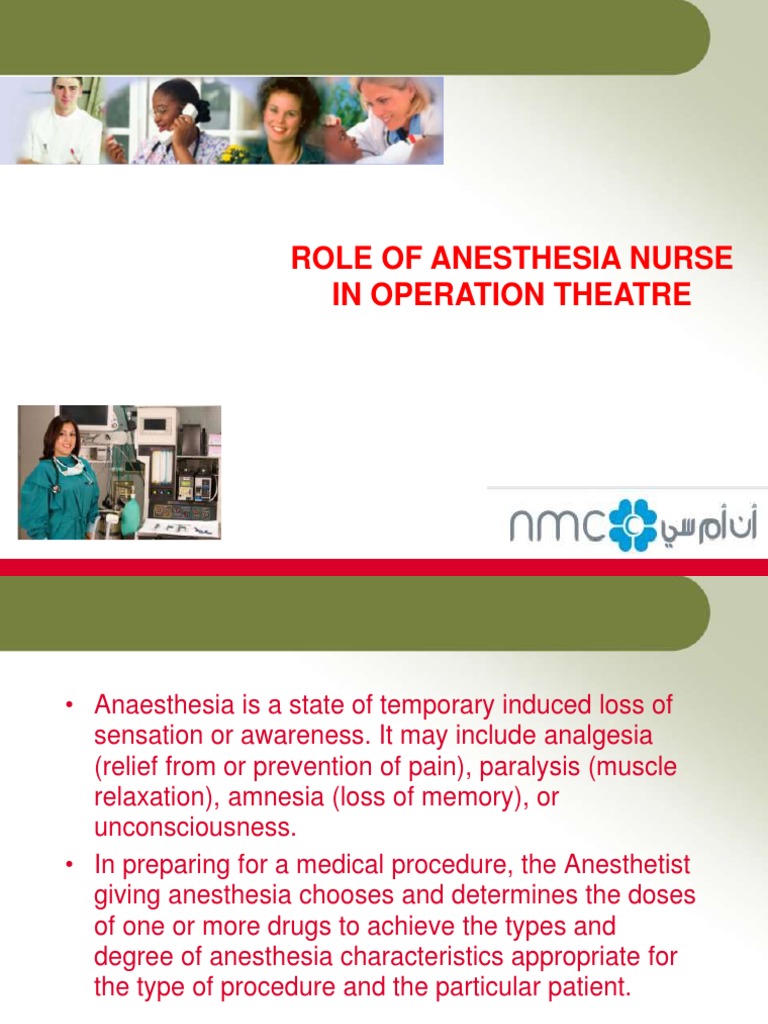 Role of Anesthesia Nurse in Operation Theatre | PDF | Anesthesia | Surgery