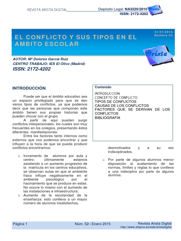 Conflicto y Sus Tipos | PDF | Comportamiento | Información