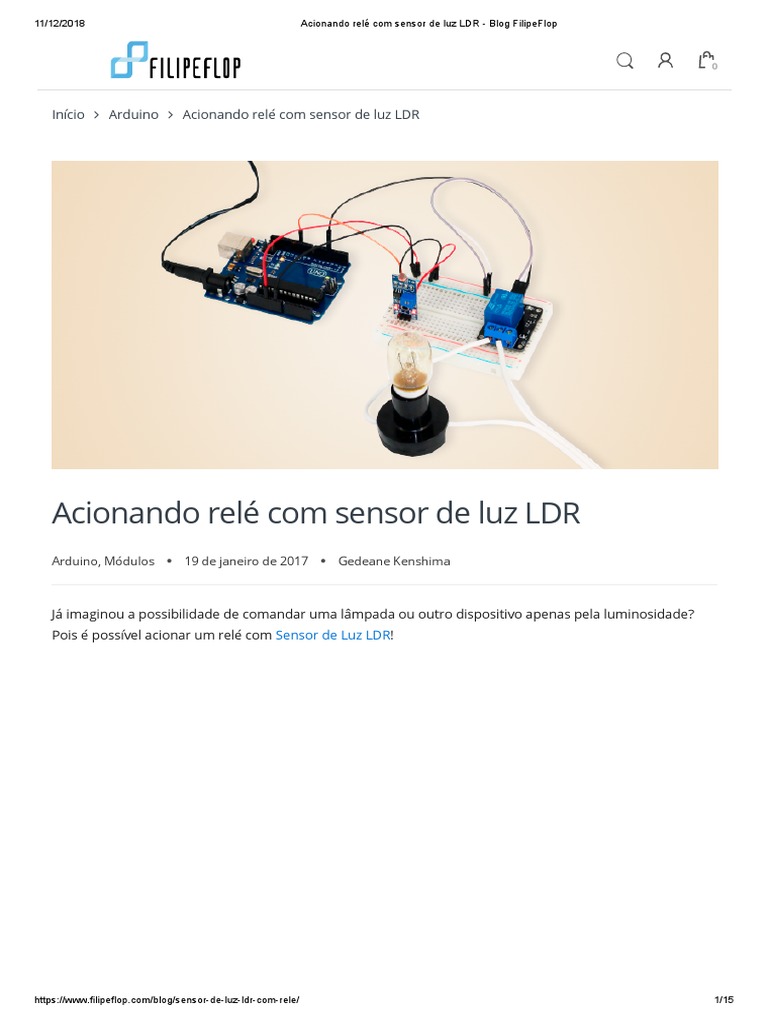 Acionando lâmpadas e dispositivos elétricos com sensor de luz LDR e ...