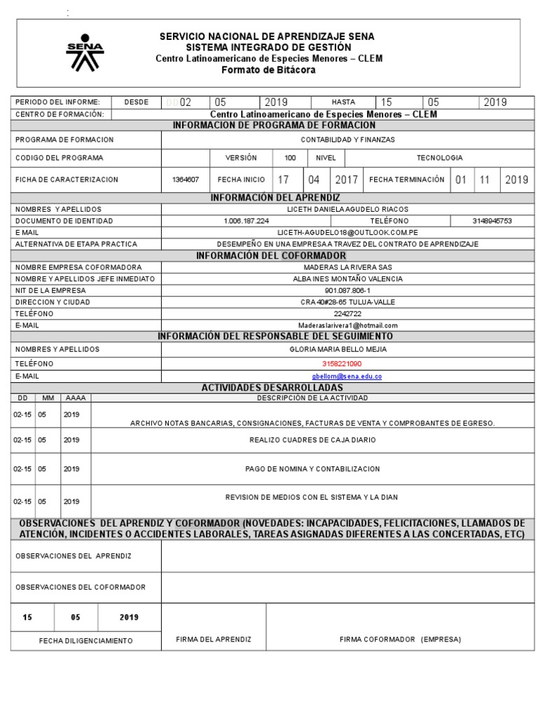 Bitacora Sena | PDF