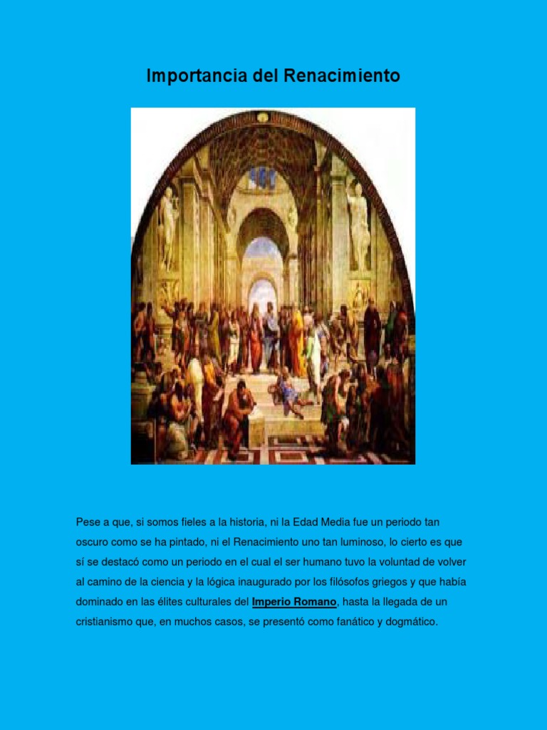 Importancia Del Renacimiento | PDF | Renacimiento | William Shakespeare